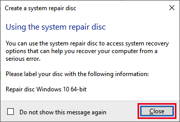 How to Create System Repair Disc Windows 10 64-bit (recovery disc ...